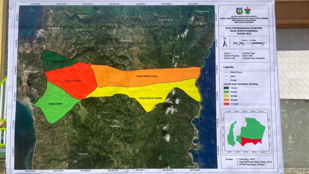Mahasiswa KKNT Unhas Rancang Peta Persebaran Stunting di Desa ...